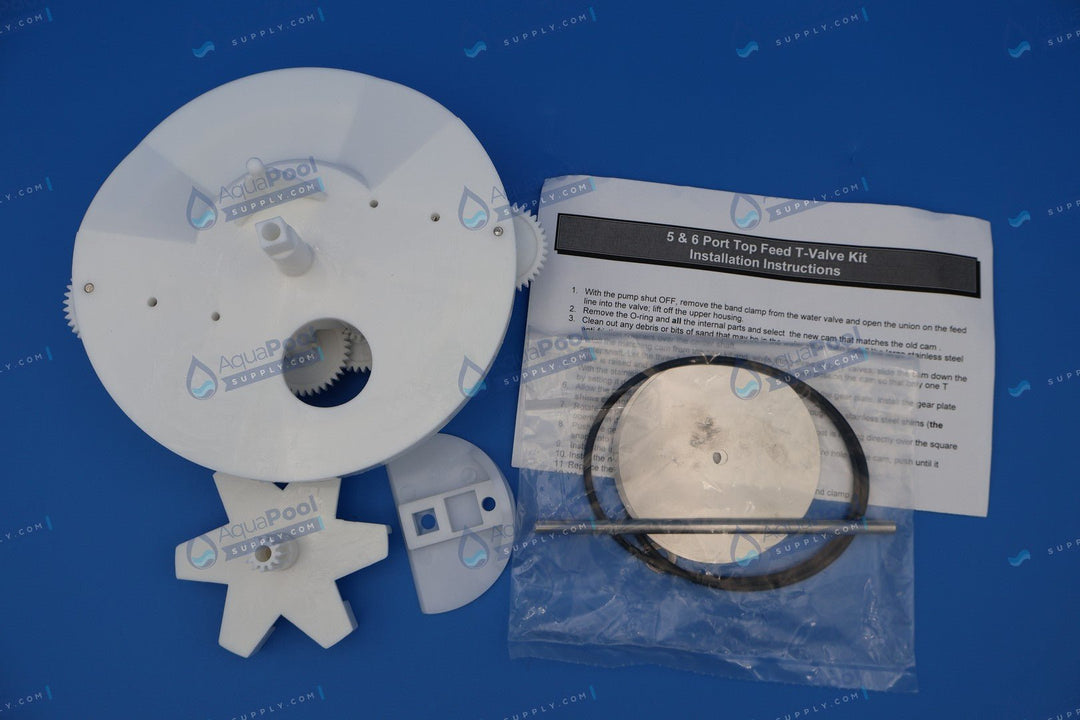 Pentair In-Floor (A&A) Top Feed Complete 6 Port T-Valve Rebuild Gear ...