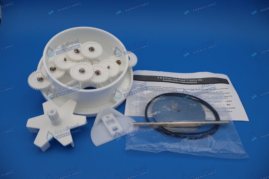 Pentair In-Floor (A&A) Top Feed Complete 6 Port T-Valve Rebuild Gear ...