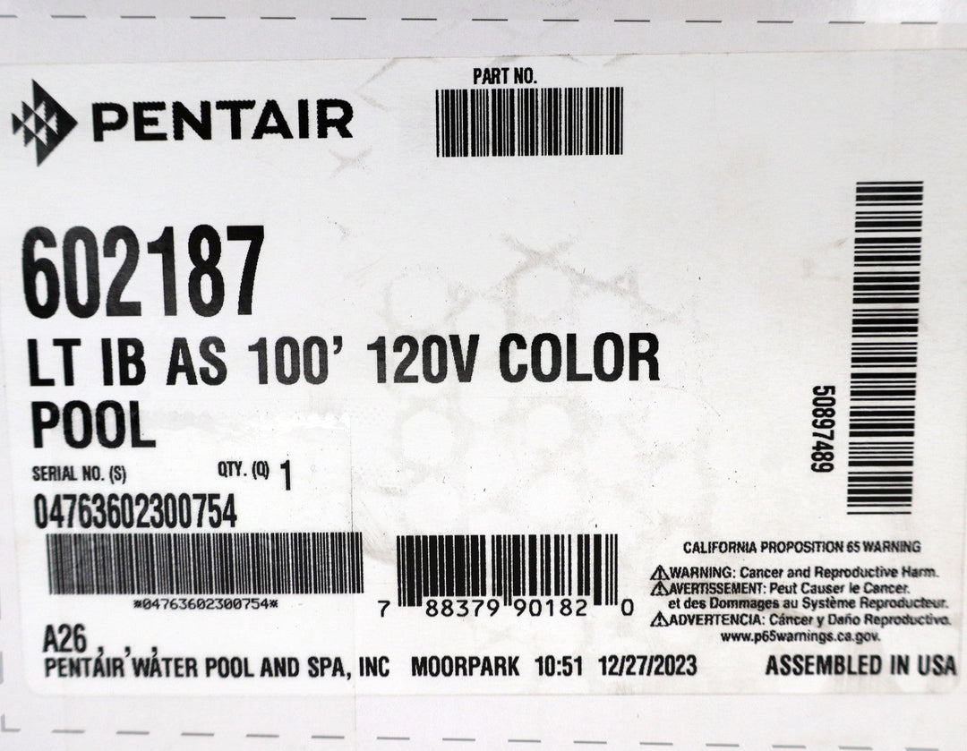 Pentair Intellibrite Architectural Series LED Pool Light RGBW 100' 120