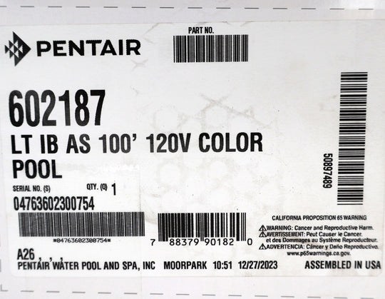 Pentair Intellibrite Architectural Series LED Pool Light RGBW 100' 120