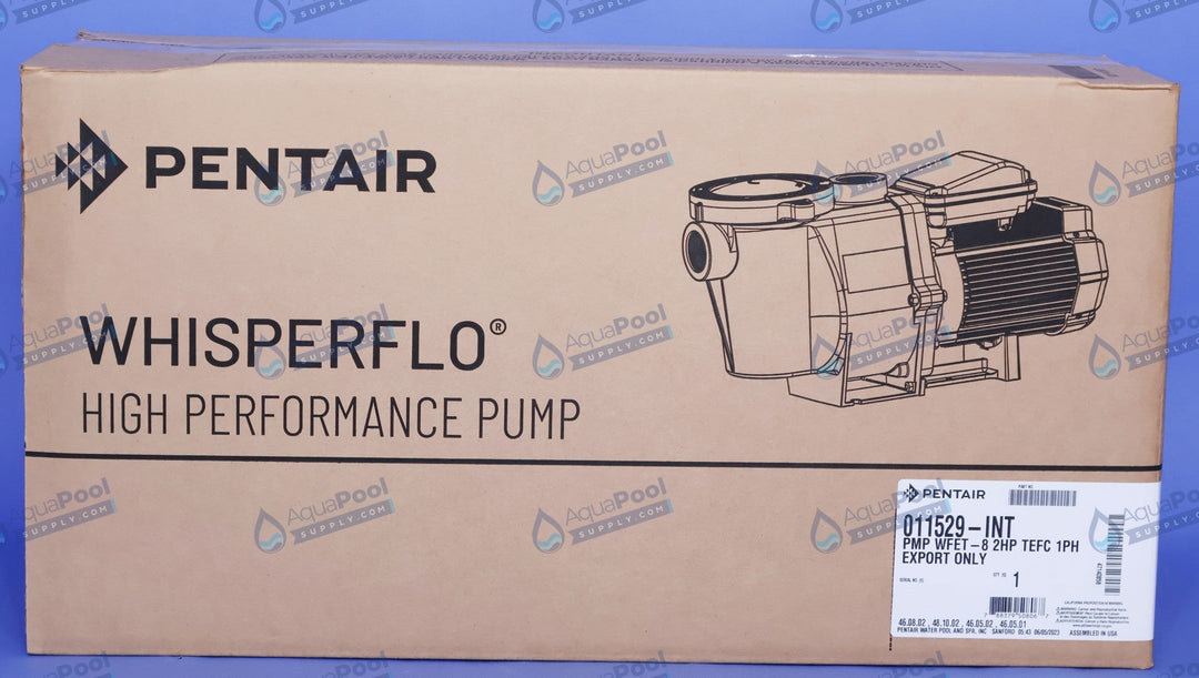 Pentair WhisperFlo® 1 Speed TEFC Pump 1.5HP 208-230V 011528